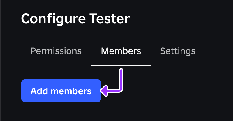 Add members button indicated for a group role on the Creator Dashboard.