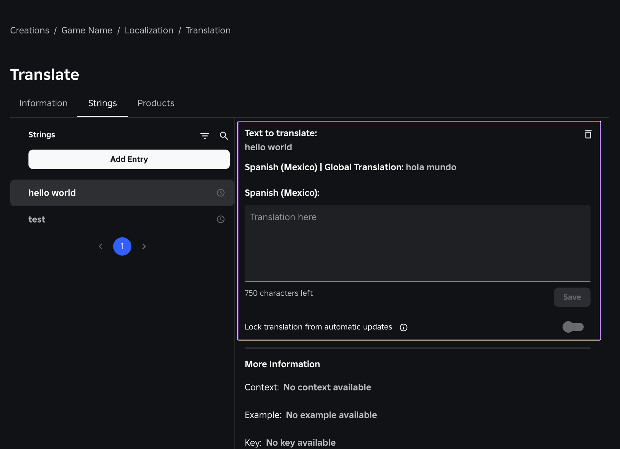 You can also add locale-specific translations for your experience ...