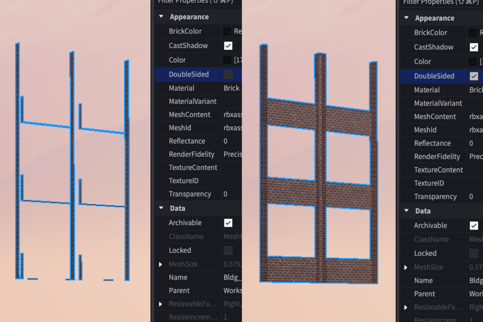Example of a mesh which looks different when DoubleSided is enabled.